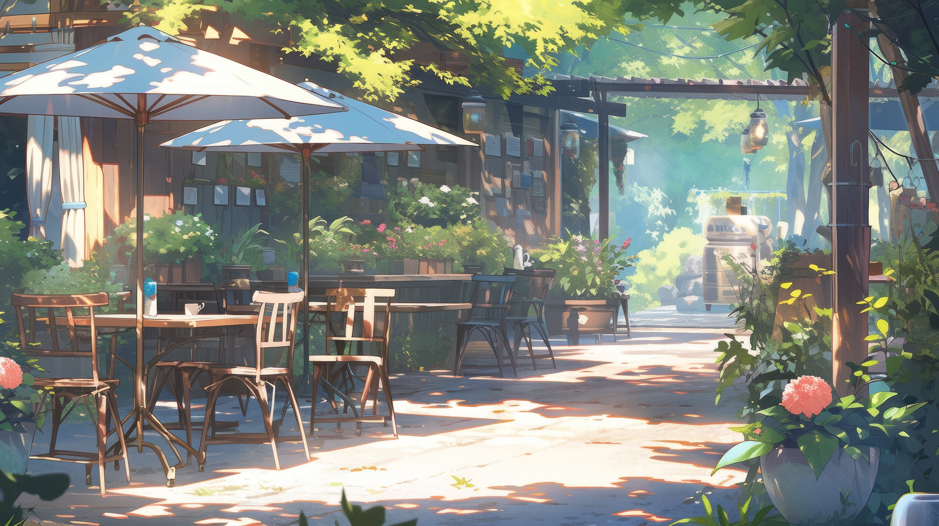 44 Anime Style Tokyo Cafe Desktop Wallpaper Bundle 2K, HD, Macbook ...