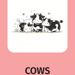 20 Cute Animal Flash Cards for Kids, Educational Printable Cards, 1 ...