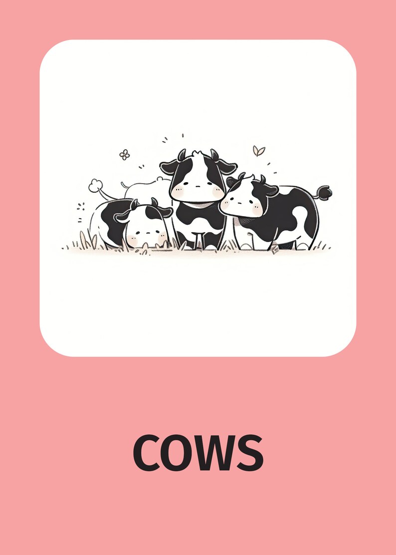20 Cute Animal Flash Cards for Kids, Educational Printable Cards, 1 ...