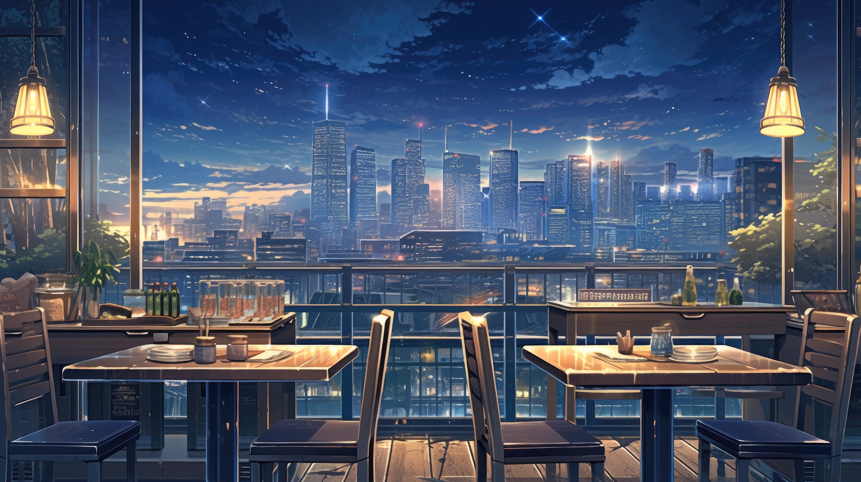 44 Anime Style Tokyo Cafe Desktop Wallpaper Bundle 2K, HD, Macbook ...
