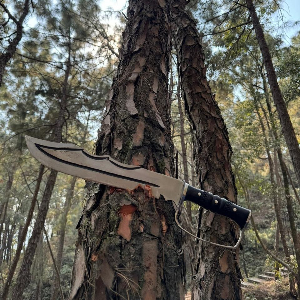 15 Inches Long Kukri Blade Machete, Hand Forged Knife, Machete, Full ...