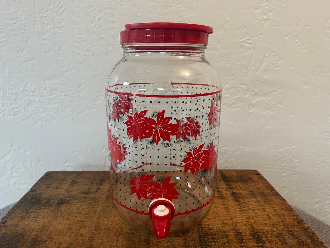 Vintage Riley Tapper Jars and Accessories Poinsettia Christmas Jug - Etsy