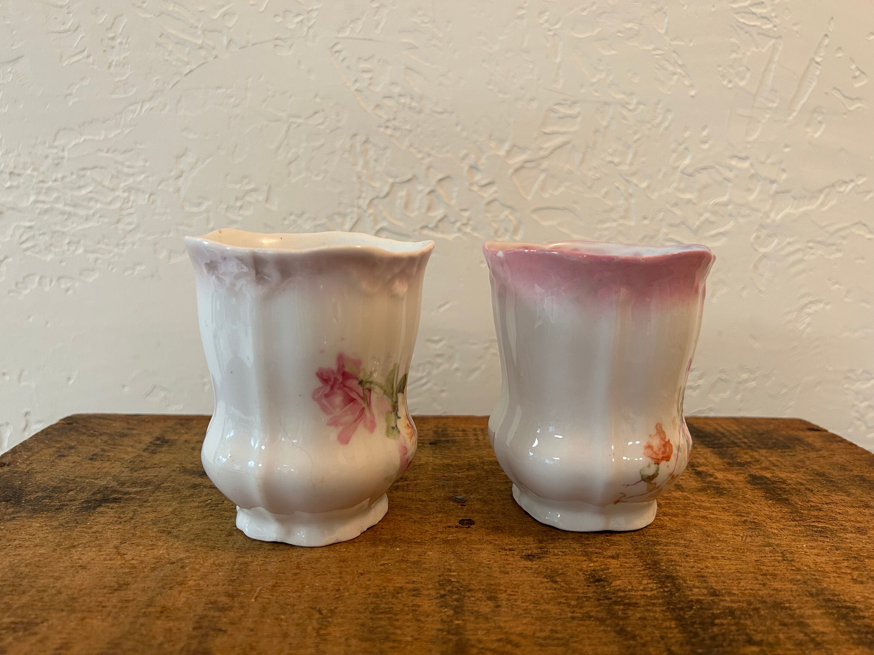 Vintage Victorian Hand Painted Roses Pair of Vases - Etsy