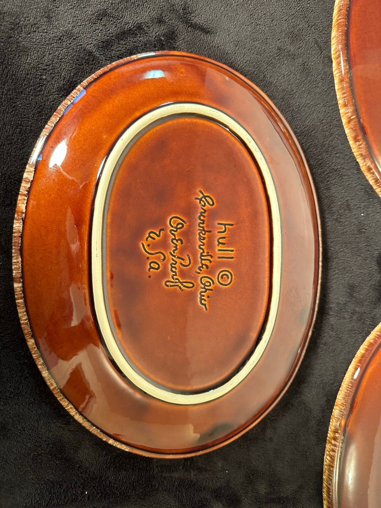 Vintage Hull Brown Drip Oval Plates/ Platters Set of Three 12in - Etsy