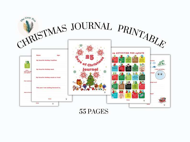 Kids Christmas Journal Printable Kids Journal Christmas Journal PDF ...