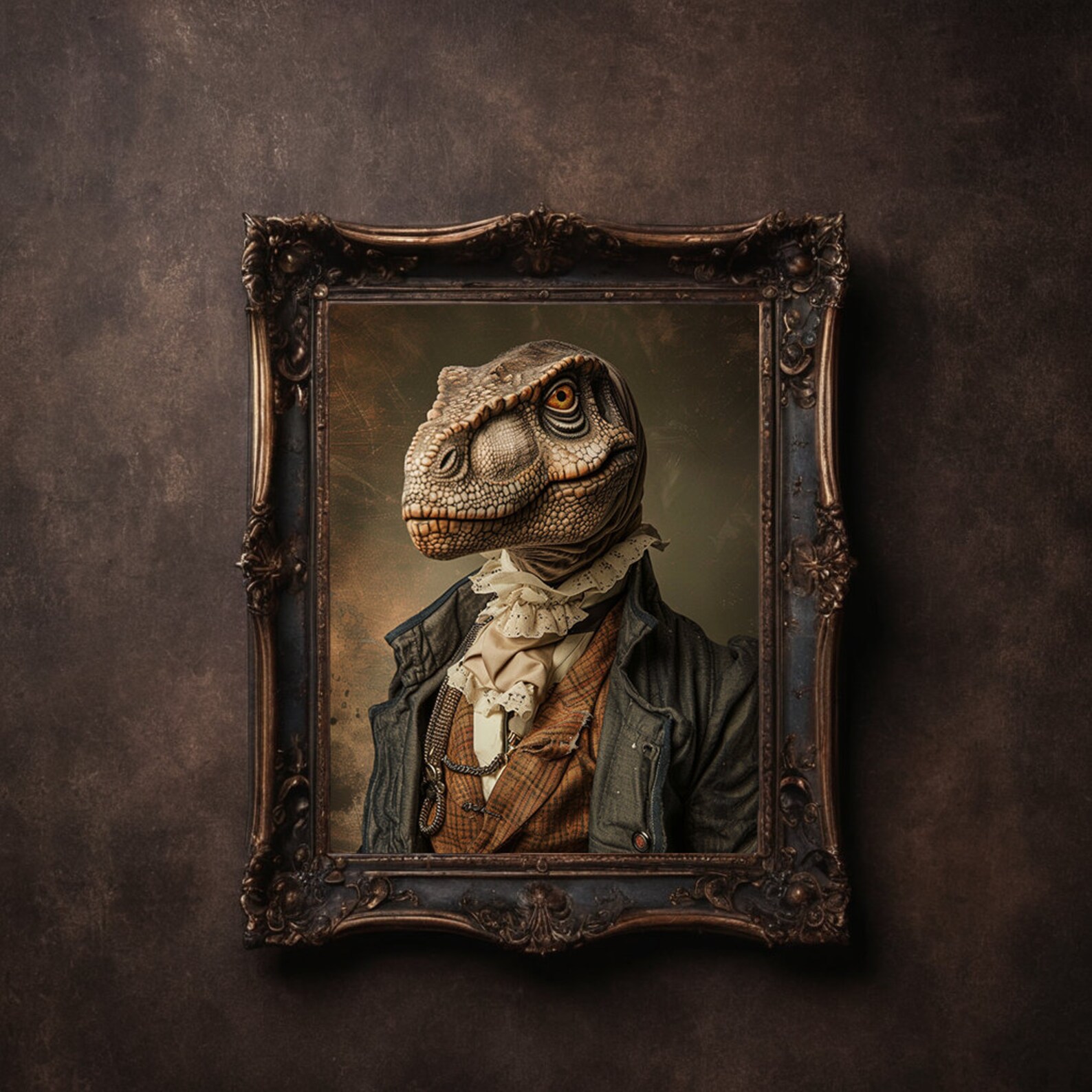 T Rex Poster Wall Decor, Gothic Home Decor, Victorian Print, Dinosaur ...