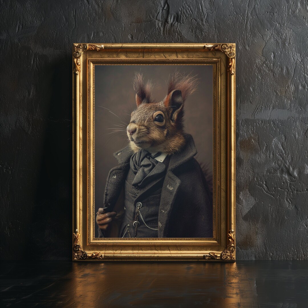 Squirrel Gothic Poster Wall Decor, Gothic Home Decor, Victorian Print ...
