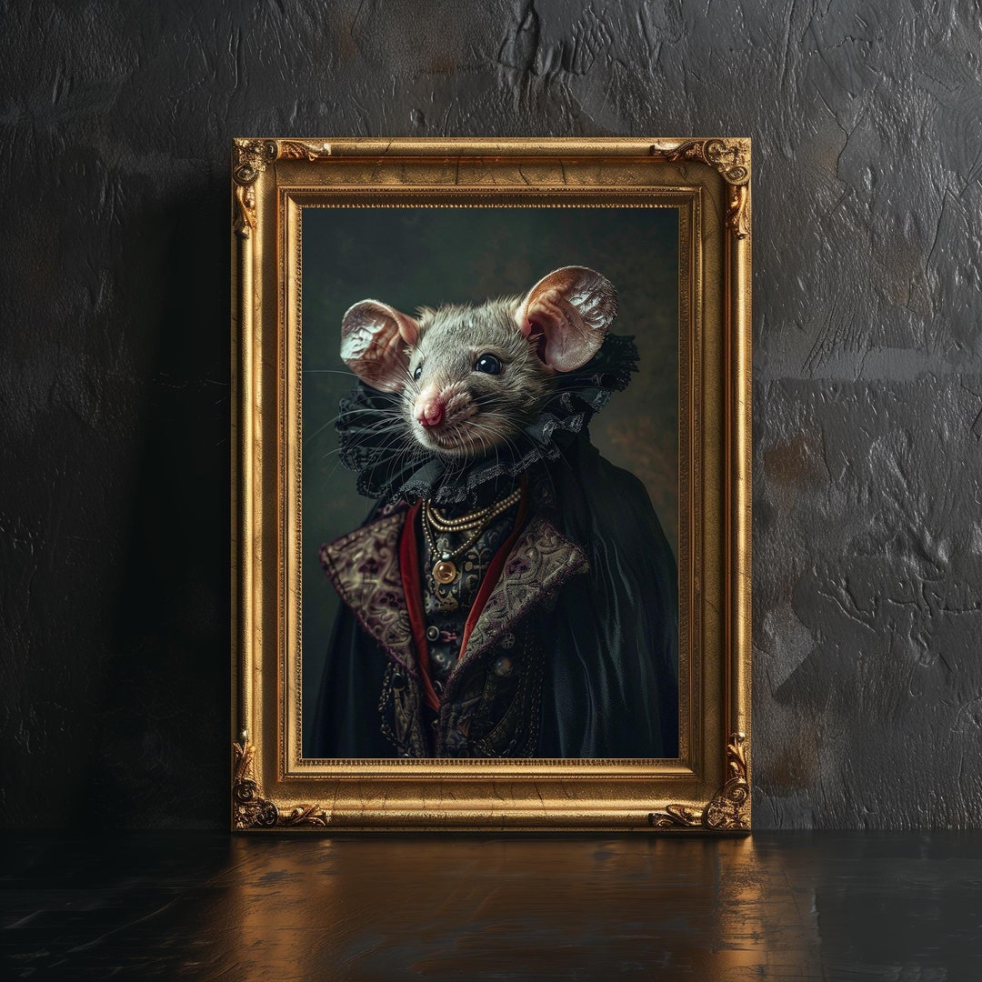 Cute Vampire Mouse Gothic Poster, Retro Print, Victorian Print, Mice ...