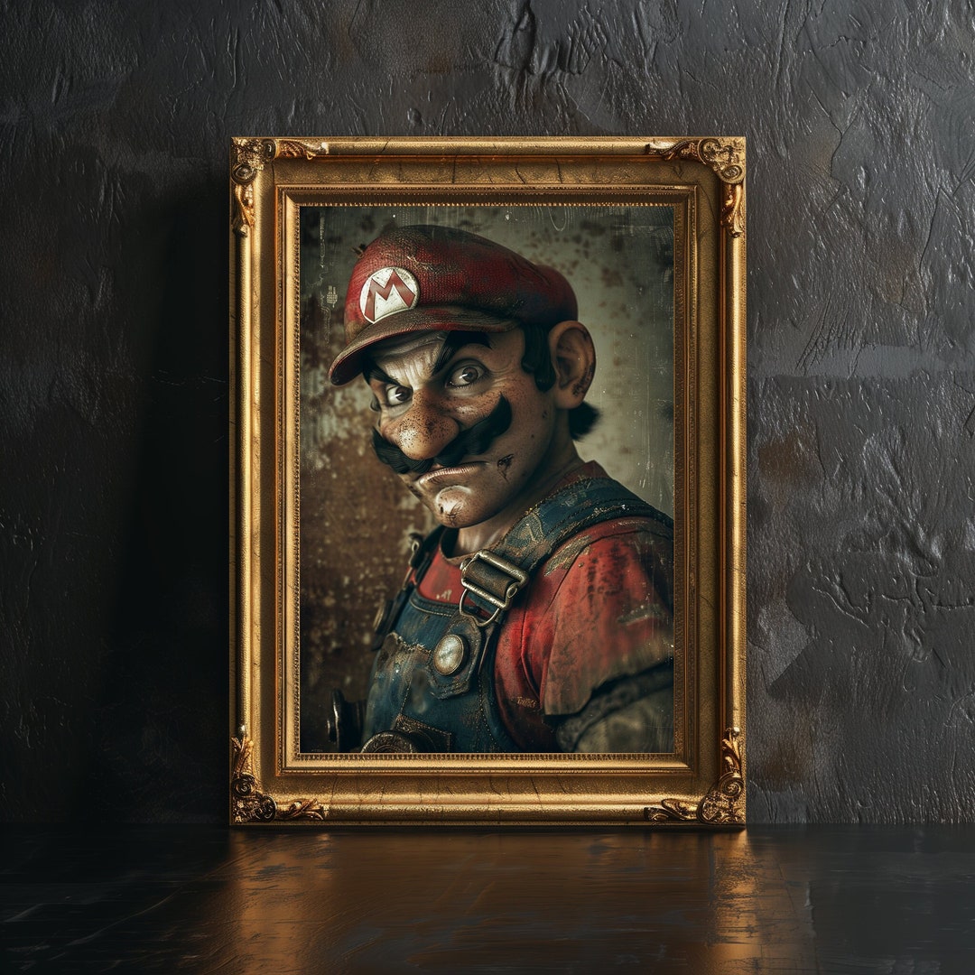Mario Bros Dark Poster, Gothic Lovers, Bizarre Print, Vintage ...
