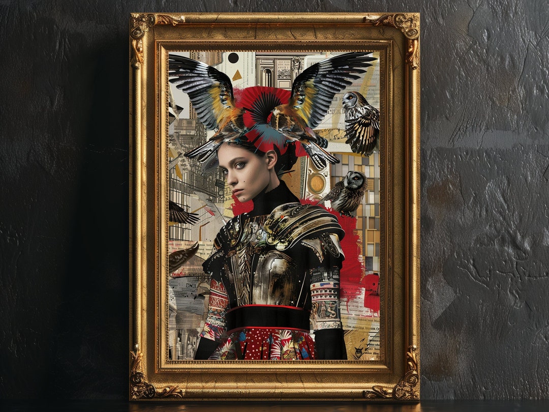 Athena Surrealism Collage Modern Poster Decor, Chic Modern, Studio ...