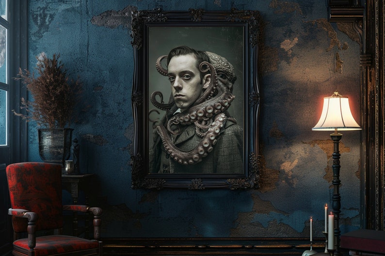 Cthulhu Kraken Poster: Gothic Victorian HP Lovecraft Portrait - Etsy