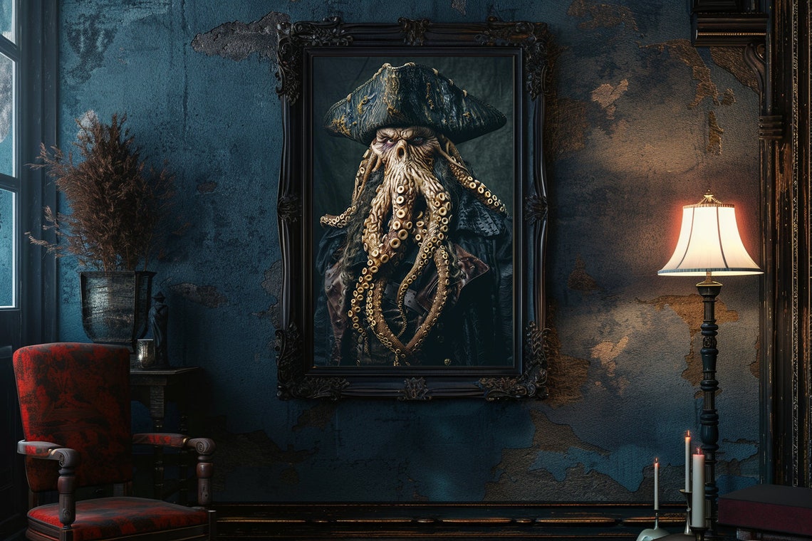 Davy Jones Portrait Poster: Gothic Horror Octopus Print - Etsy