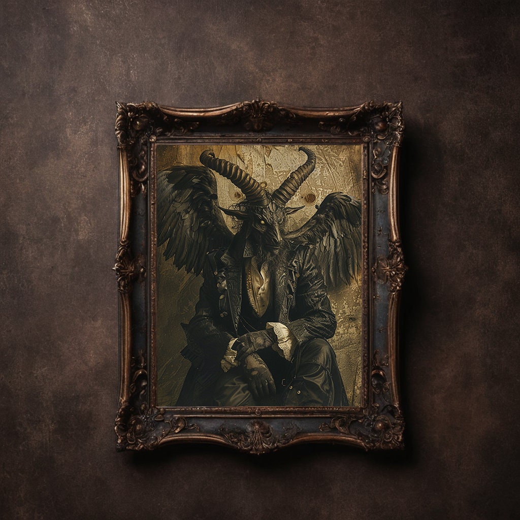 Baphomet Poster Wall Decor, Gothic Wall Decor, Victorian Print, Vintage ...