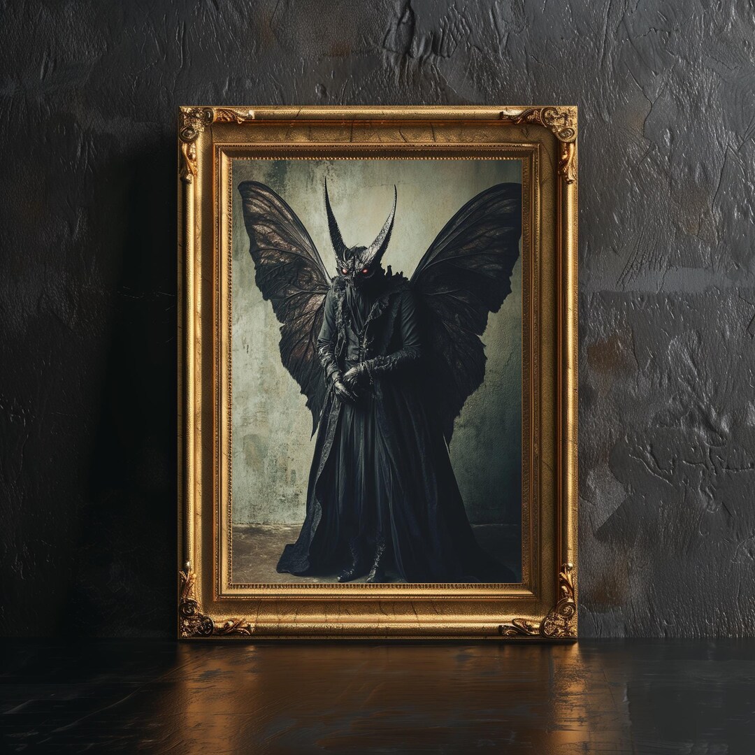 Mothman Poster Wall Decor, Gothic Home Decor, Victorian Print, Library ...