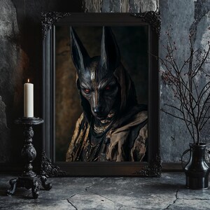 Anubis Portrait Poster: Gothic Egyptian God Wall Art - Etsy
