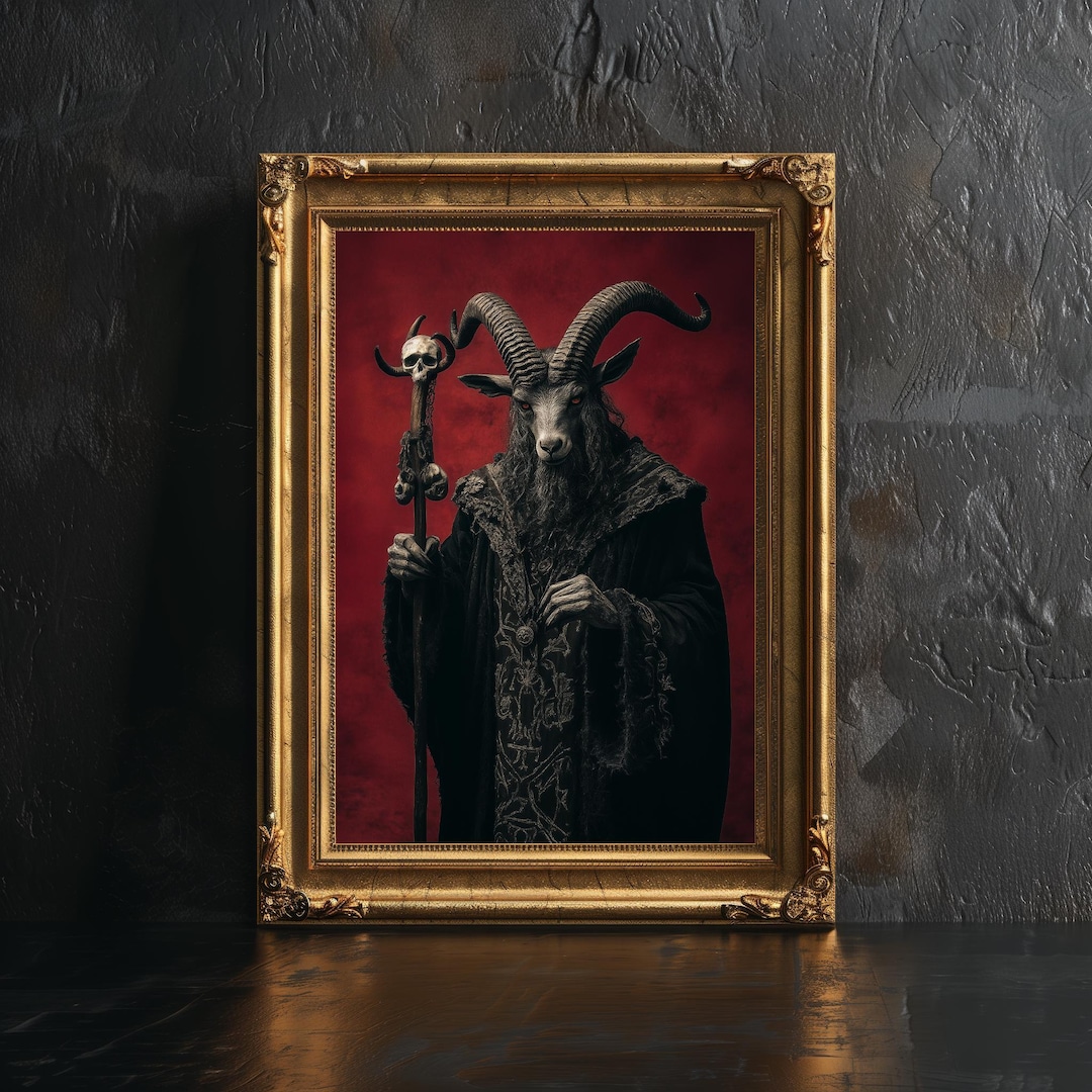 Baphomet Goat Priest Stunning Gothic Altar Decor Art for Tattoo Studios ...