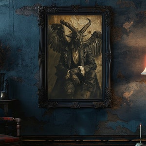 Baphomet Poster Wall Decor, Gothic Wall Decor, Victorian Print, Vintage ...