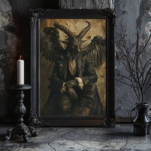 Baphomet Poster Wall Decor, Gothic Wall Decor, Victorian Print, Vintage ...