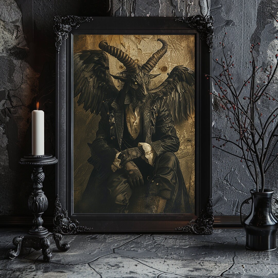 Baphomet Poster Wall Decor, Gothic Wall Decor, Victorian Print, Vintage ...