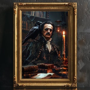 Edgar Allan Poe Poster, Gothic Wall Decor, Raven Poster Print, Tattoo ...