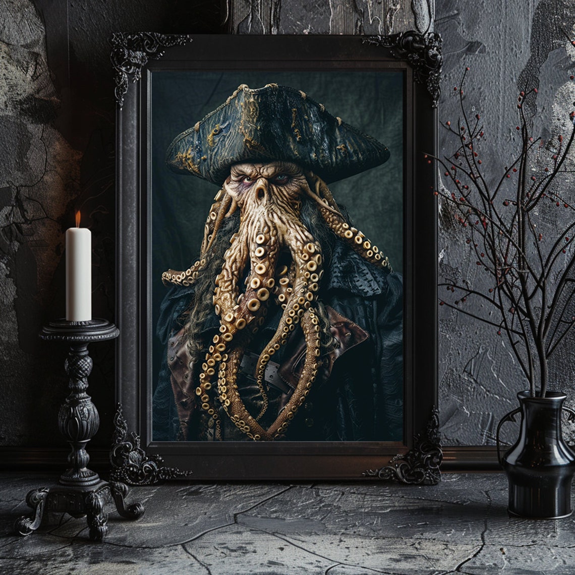 Davy Jones Portrait Poster: Gothic Horror Octopus Print - Etsy