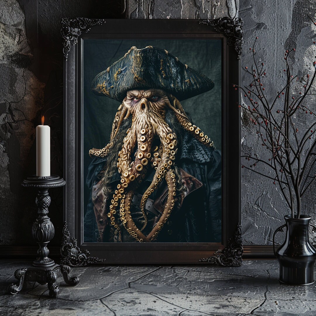 Davy Jones Portrait Poster: Gothic Horror Octopus Print - Etsy