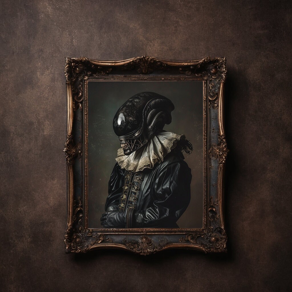 Alien Xenomorph Portrait Poster: Gothic Victorian Wall Decor - Etsy