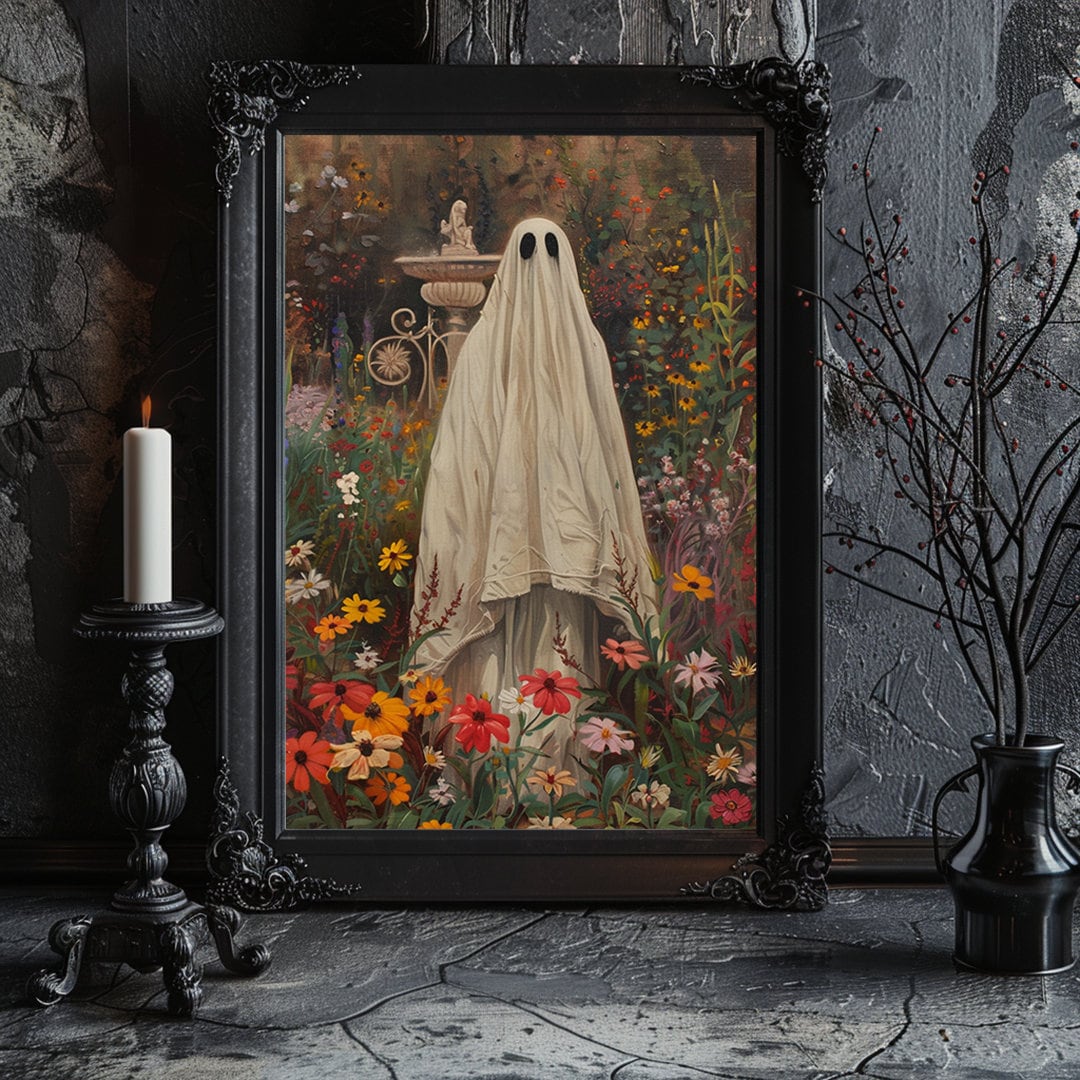 Wildflower Ghost in the Woods Poster, Botanical Art, Vintage Poster, Dark Academia, Art Poster ...
