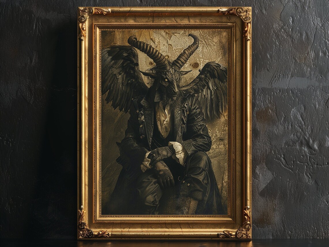 Baphomet Poster Wall Decor, Gothic Wall Decor, Victorian Print, Vintage ...