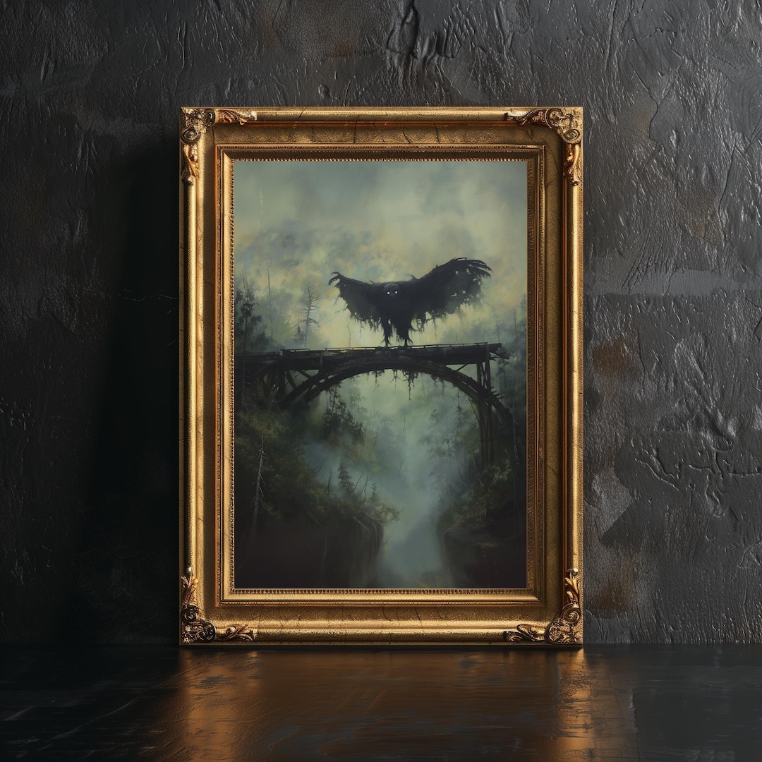 Mothman Poster Wall Decor, Gothic Home Decor, Vintage Photography ...