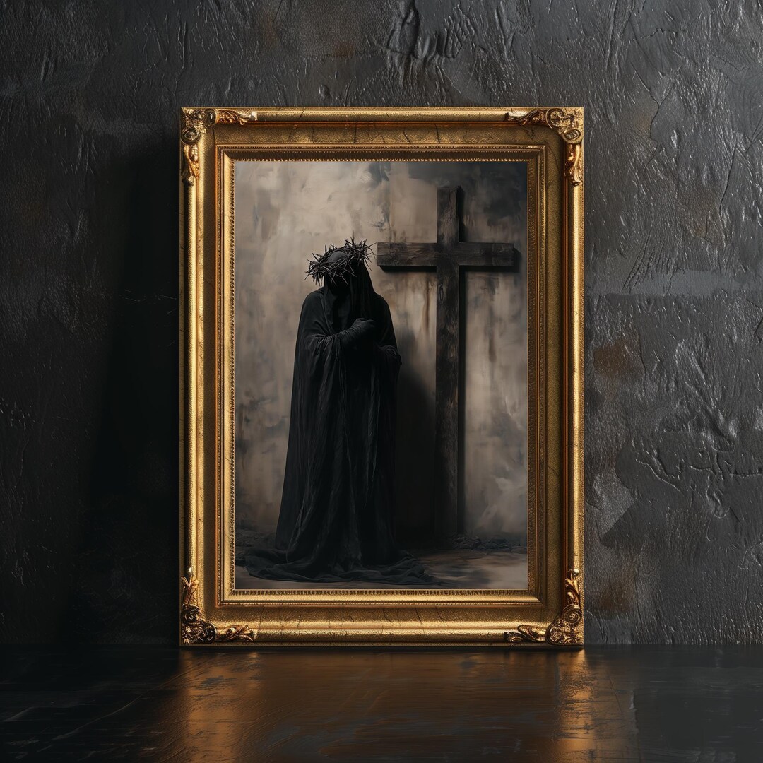 Dark Christ Monk Poster Wall Decor, Gothic Art Posters, Victorian ...