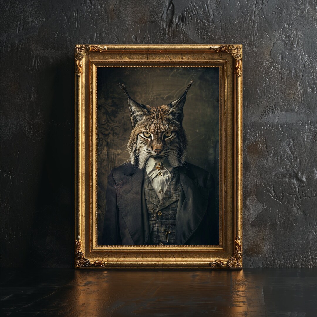 Bobcat Gothic Poster Wall Decor, Gothic Home Decor, Victorian Print ...