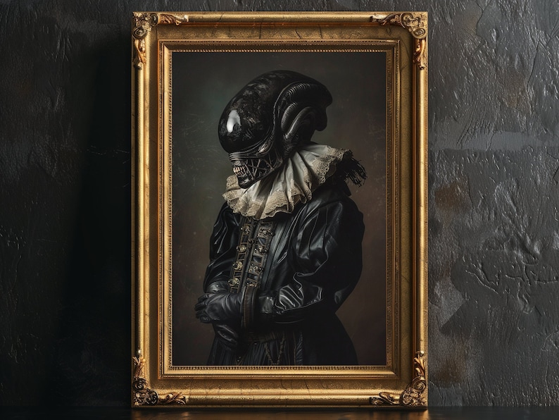 Alien Xenomorph Portrait Poster: Gothic Victorian Wall Decor - Etsy