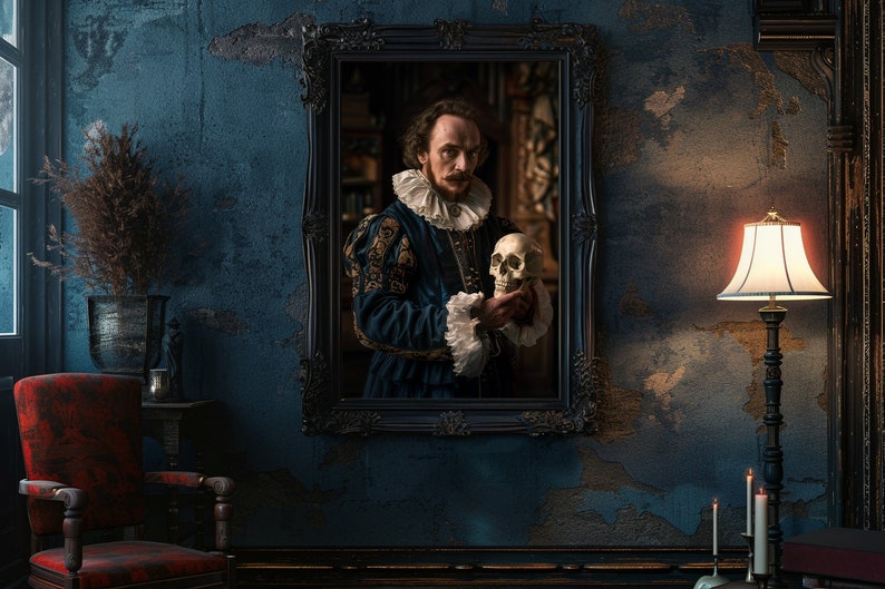 William Shakespeare Portrait Poster: Dark Academia English Art - Etsy