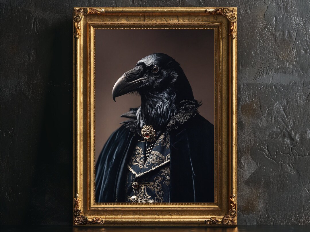 Victorian Raven Portrait Poster: Gothic Home Decor - Etsy