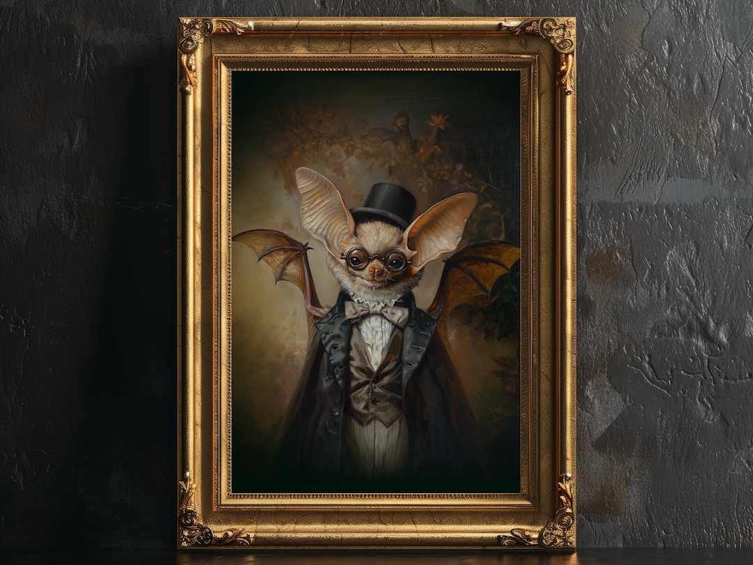 Victorian Bat Portrait Poster: Gothic Anthropomorphic Animal Print - Etsy