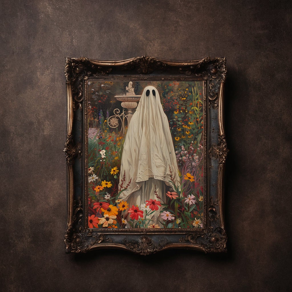 Wildflower Ghost in the Woods Poster, Botanical Art, Vintage Poster, Dark Academia, Art Poster ...