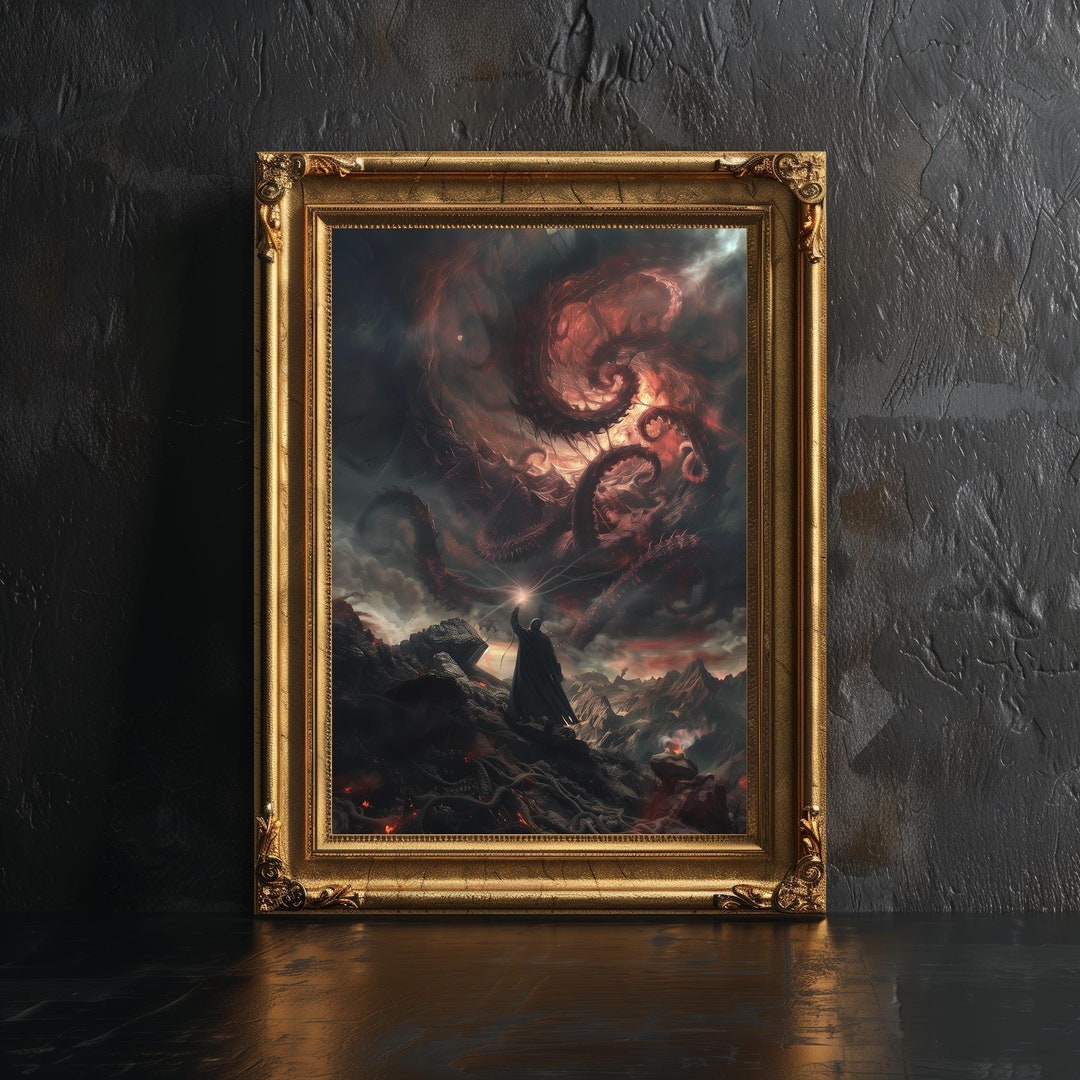Apocalyptic Poster Wall Decor, Hp Lovecraft, Vintage Retro Art, Cosmic ...