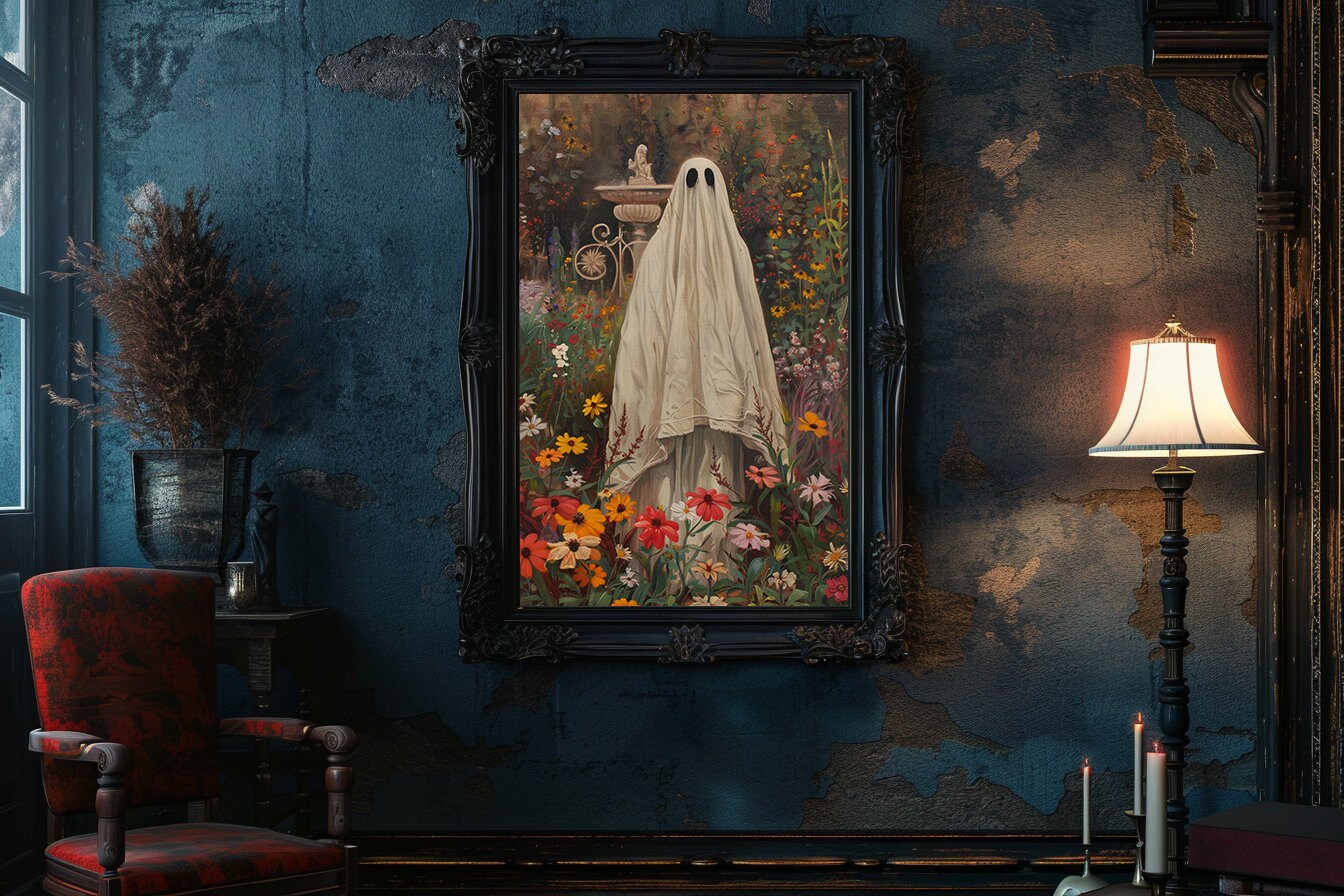 Wildflower Ghost in the Woods Poster, Botanical Art, Vintage Poster, Dark Academia, Art Poster ...