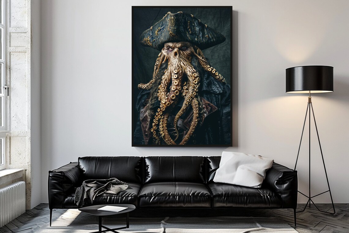 Davy Jones Portrait Poster: Gothic Horror Octopus Print - Etsy