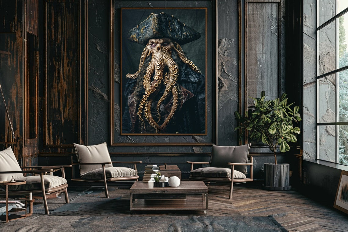 Davy Jones Portrait Poster: Gothic Horror Octopus Print - Etsy