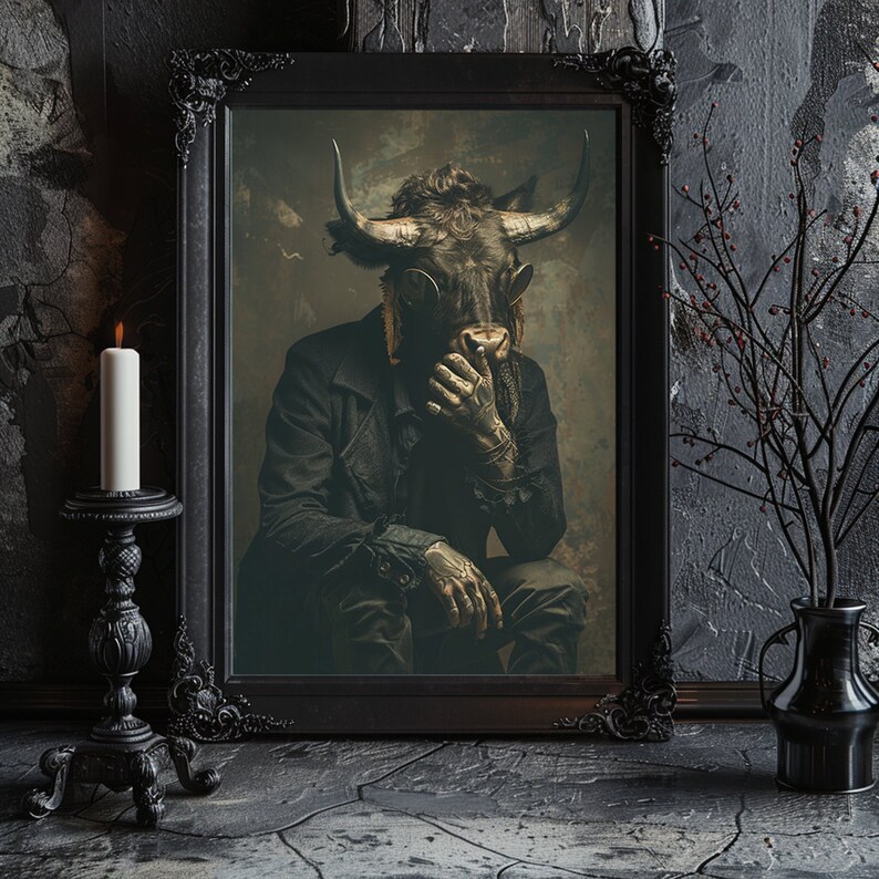 Buffalo Fashion Poster Wall Decor, Gothic Home Decor Print, Vintage ...