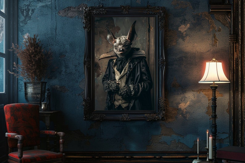 Victorian Bat Portrait Poster: Gothic Anthropomorphic Animal Art - Etsy
