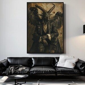 Baphomet Poster Wall Decor, Gothic Wall Decor, Victorian Print, Vintage ...