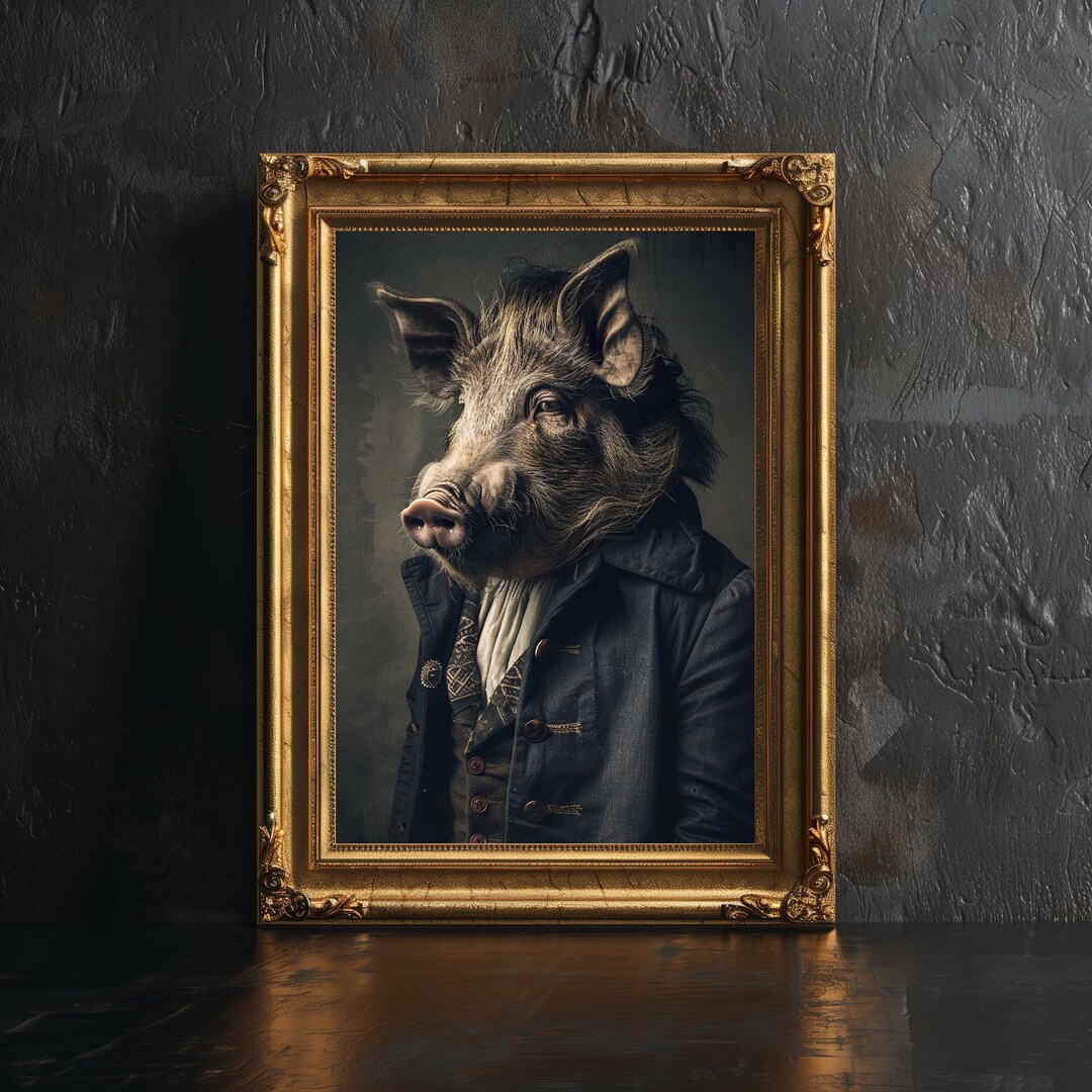 Wild Boar Poster Wall Decor, Gothic Home Decor, Victorian Print ...