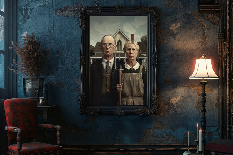 American Gothic Poster, Gothic Wall Decor, Grant Wood Poster Print ...