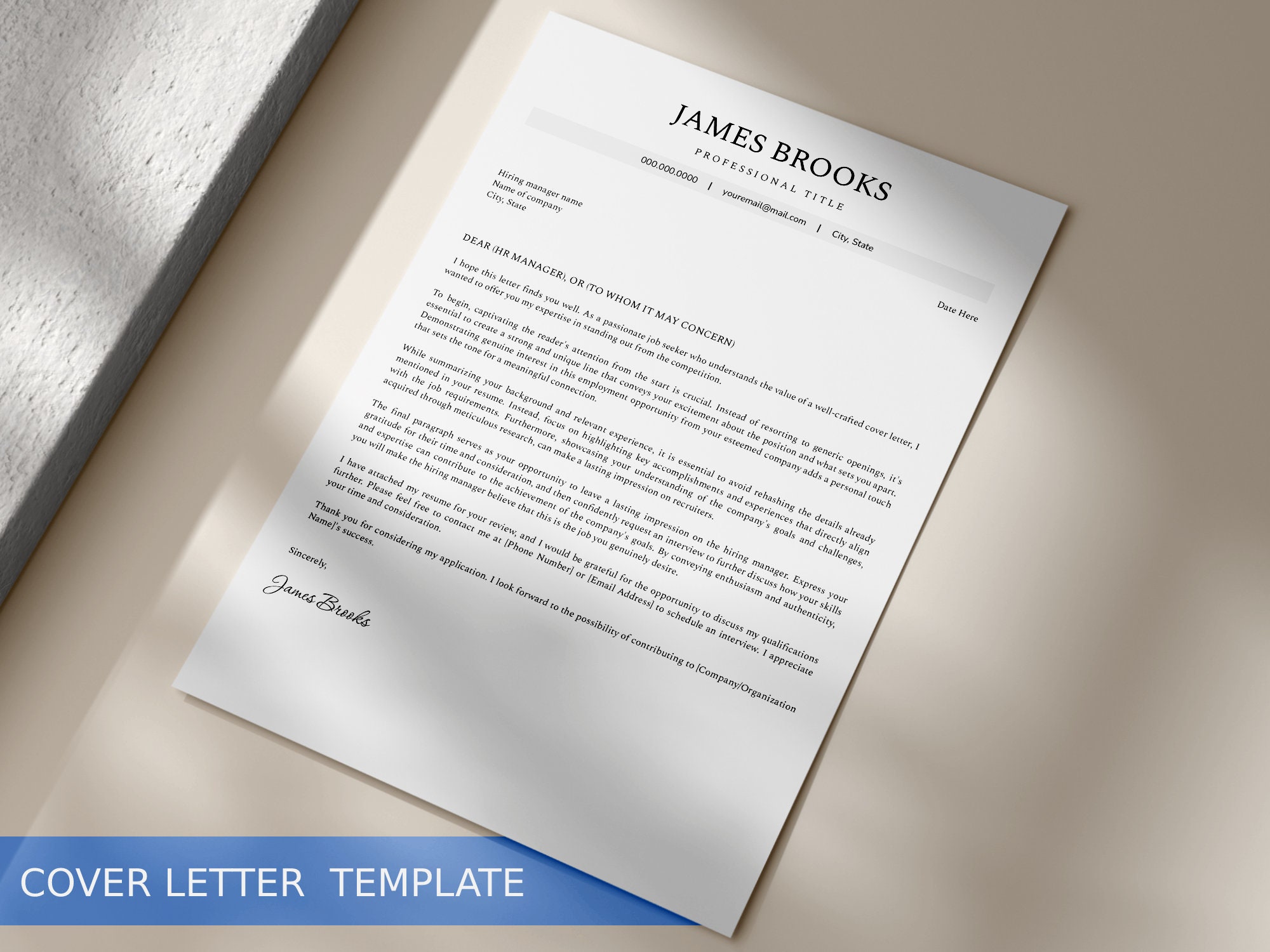 ATS Friendly Resume Template for Google Docs With Cover Letter and ...