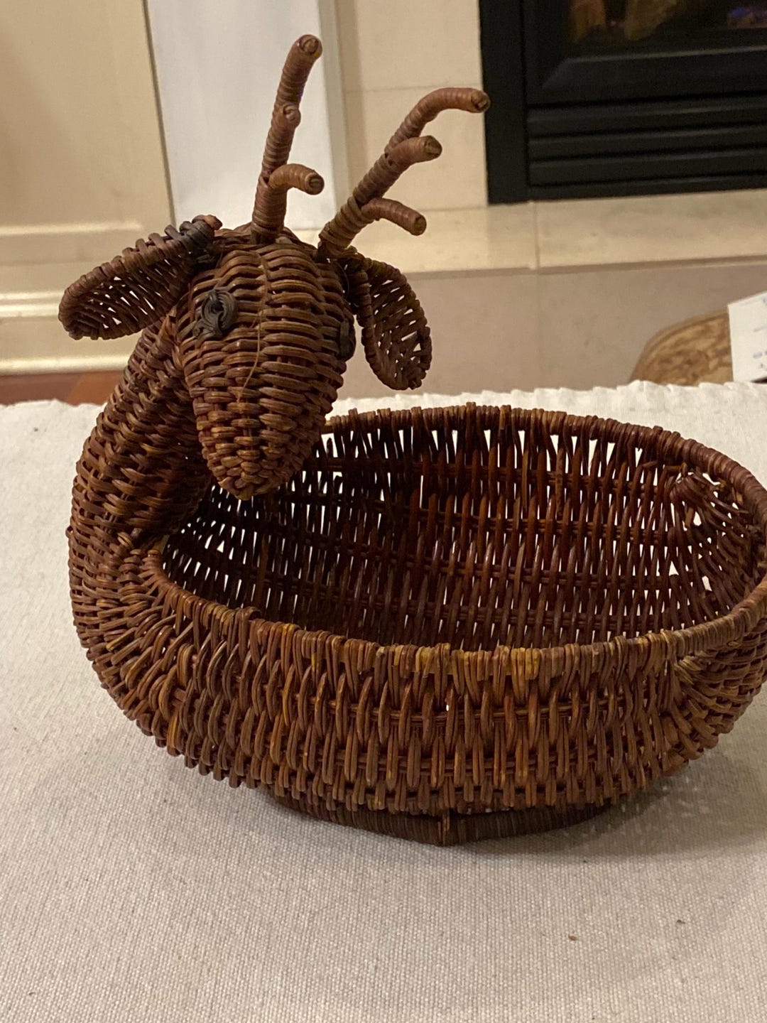 Cute Vintage Wicker Reindeer Deer Basket Animal - Etsy