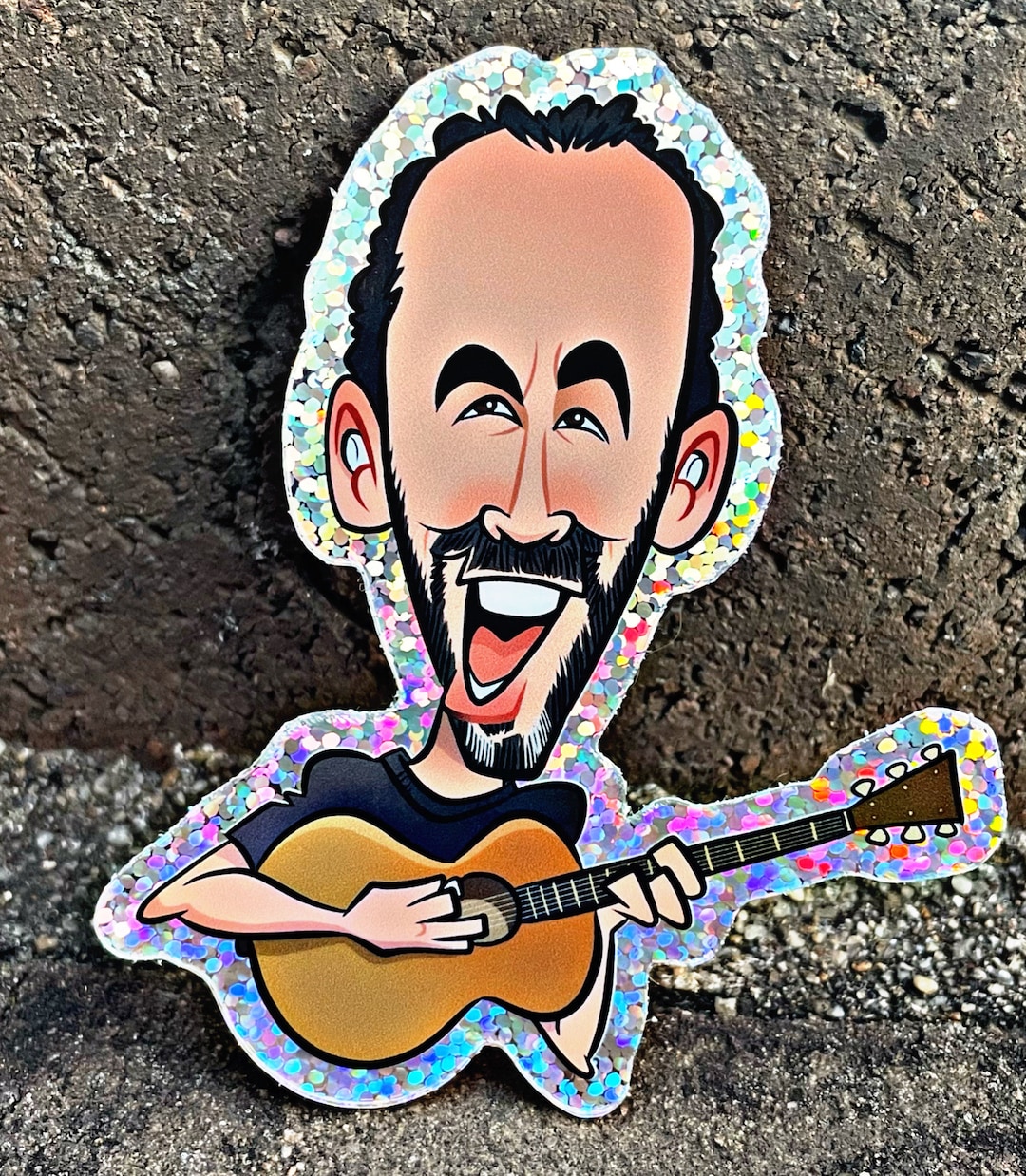 Sticker: Dave Matthews Caricature Glitter Sticker - Etsy