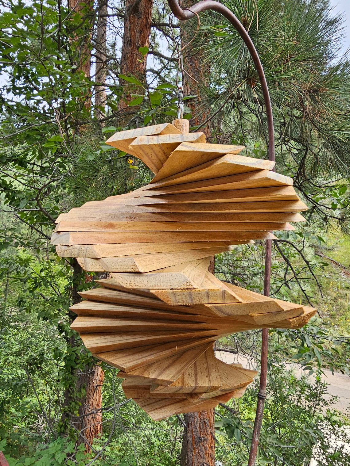 Custom Made Wood Spinner Spiral Wind Mobile - Etsy
